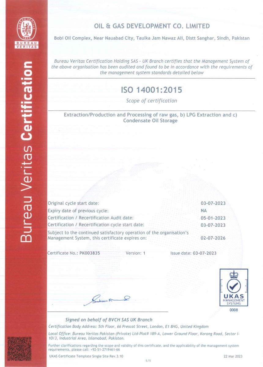 HSE Awards & Certifications | OGDCL